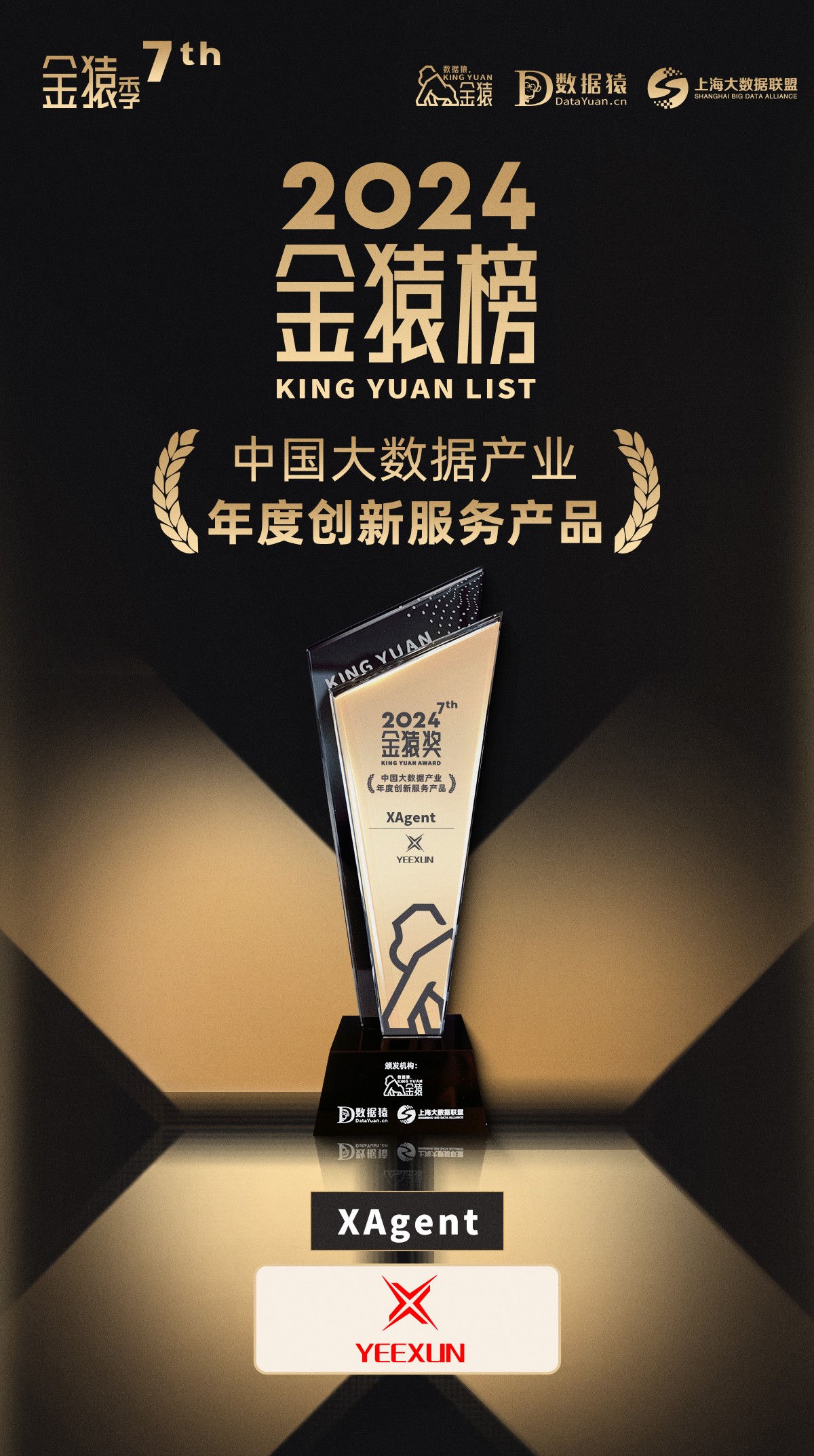 逸迅科技凭借轨道交通智能体平台XAgent荣获“2024中国大数据产业年度创新服务「产品」”奖